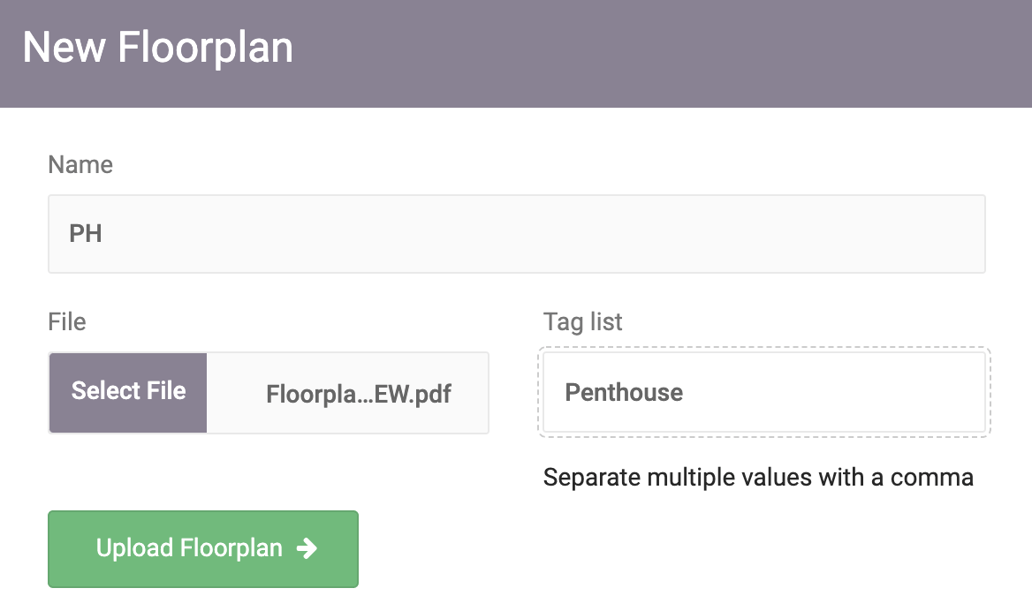 Uploading Floorplans to Inventory